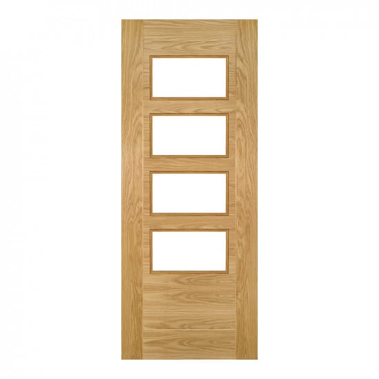 Deanta Internal Glazed 4 Lite Square Door Oak Seville